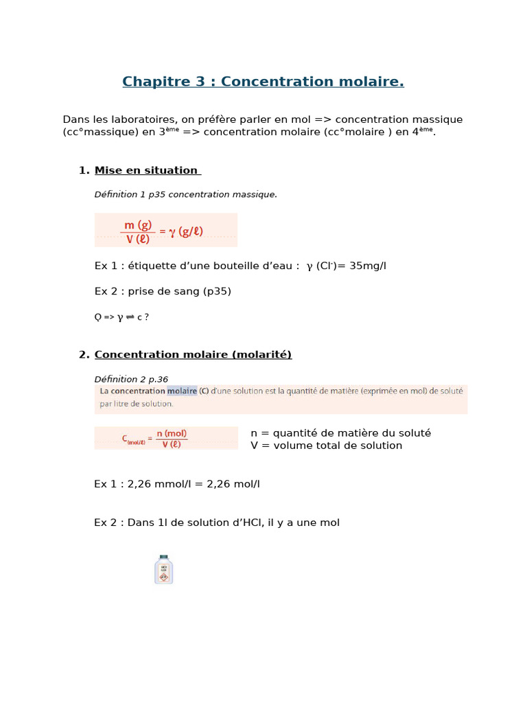 Concentration Massique | PDF
