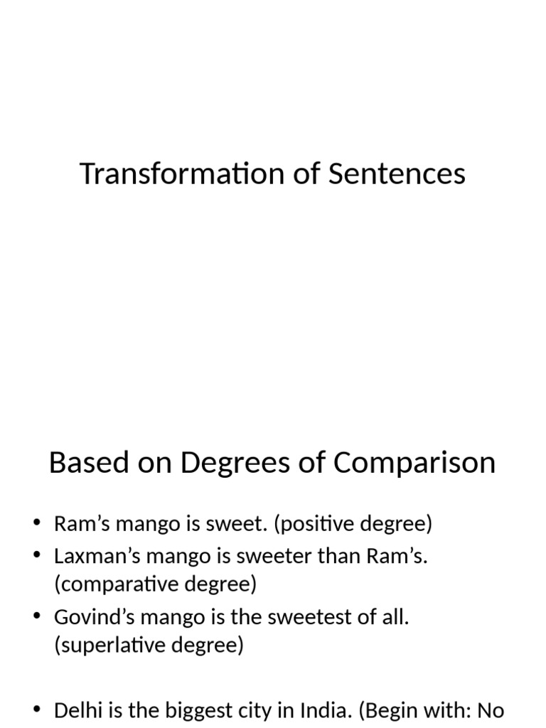 Sentence Transformation Techniques | PDF | Linguistic Morphology ...