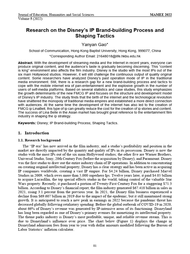 Research on the Disneys IP Brand-building Process | PDF | The Walt ...