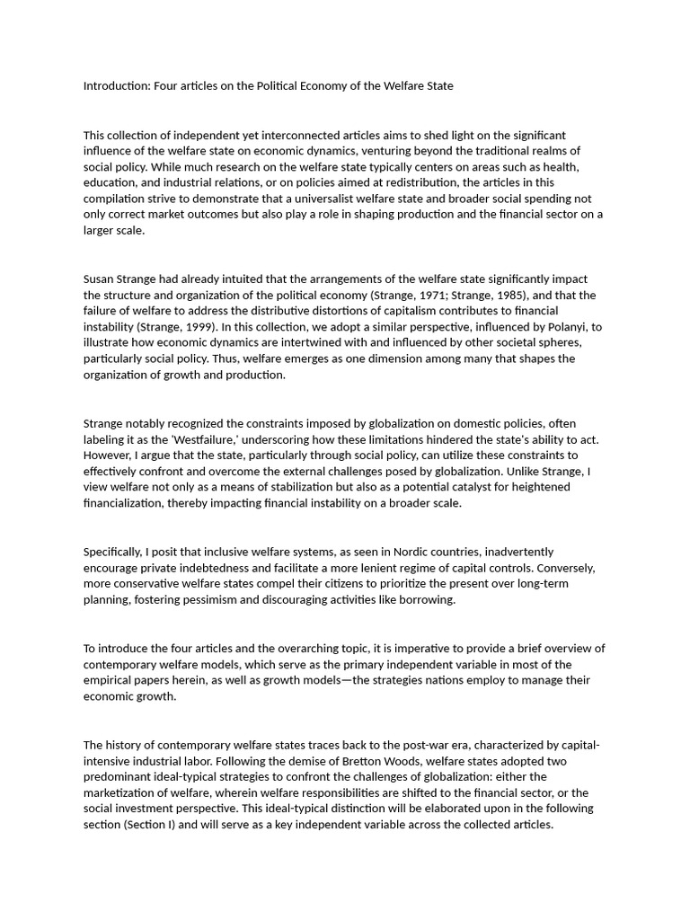 Example | PDF | Welfare | Policy