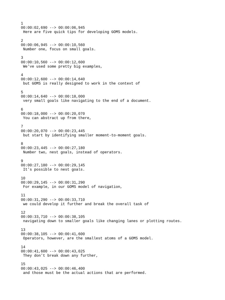199 - 5 Tips - Developing GOMS Models HCI | PDF | Cognitive Science ...