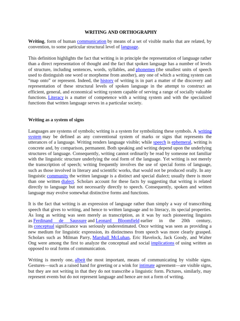 Writing and Orthography Course Materials | PDF | Alphabet | Word
