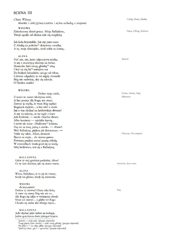 Balladyna Akt 1 Scena 3 | PDF