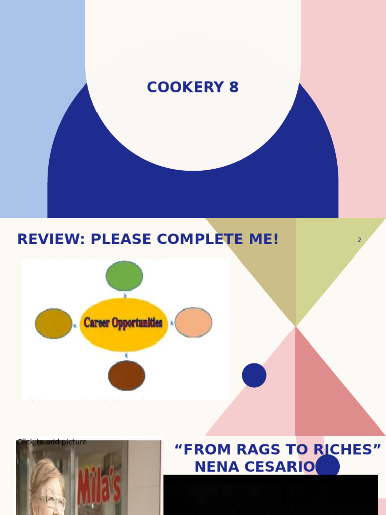 Cookery 8 Review and Presentation Tips | PDF