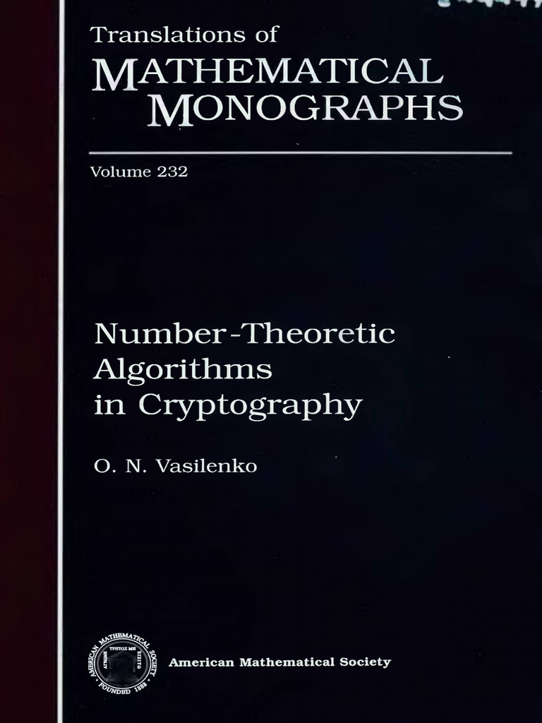 Vasilenko O. Number-Theoretic Algorithms in Cryptography 2006 | PDF | Factorization | Prime Number
