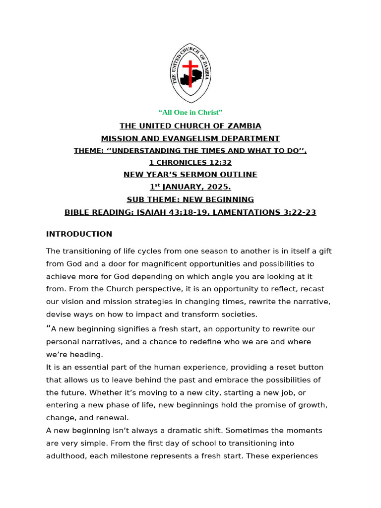 2025 New Year Sermon Outline | PDF | Bible Prophecy | Babylonian Captivity