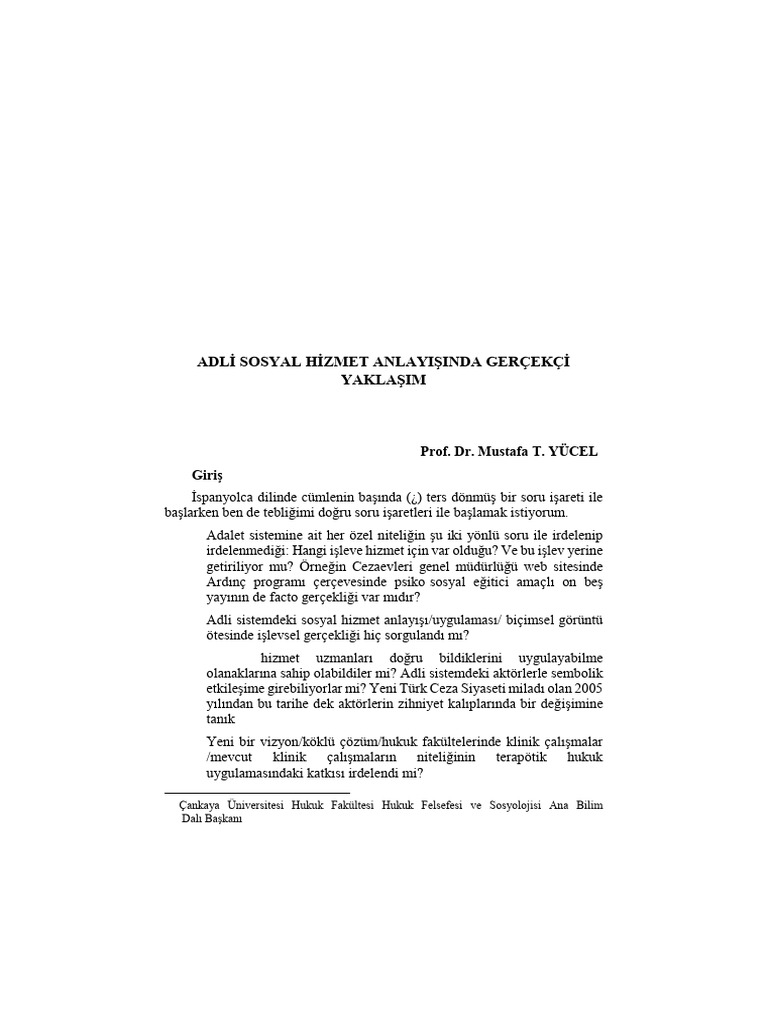 Adli Sosyal Hizmet Anlay - Nda Ger - Ek - I Yakla - M (#510156) - 621867 | PDF