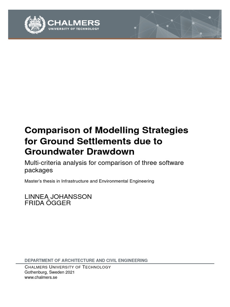 Comparison of Modelling Strategies for Ground Settlements due to Groundwater Drawdown Multi ...