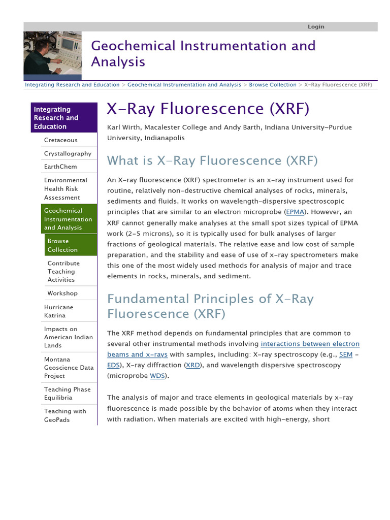 Serc Carleton Edu Research Education Geochemsheets Techniques XRF HTML ...