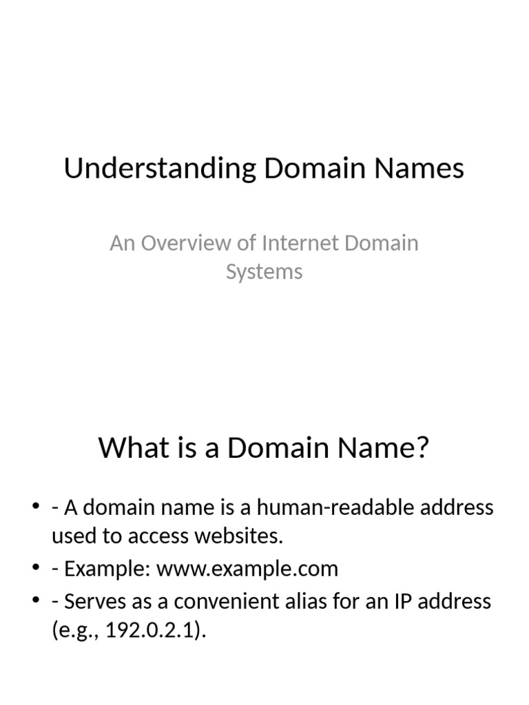 Domain Names Presentation | PDF
