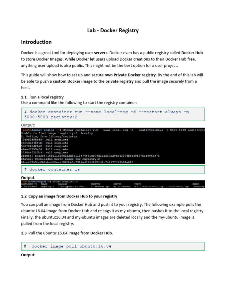 5. Lab Docker Registry | PDF | Computing | Software