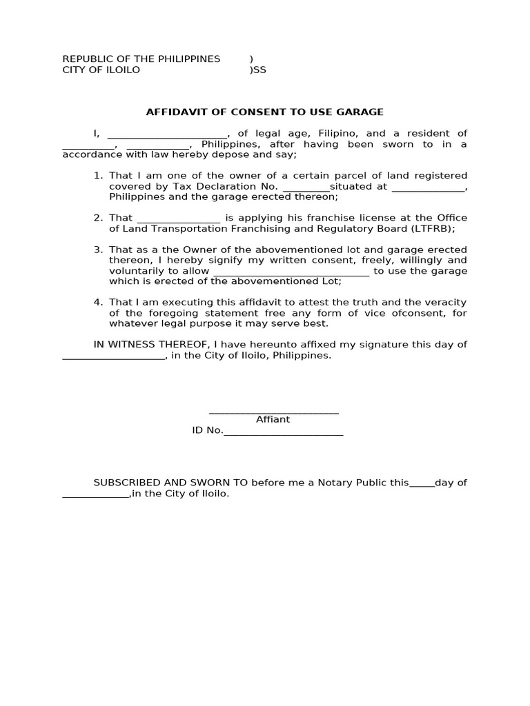 Garage Consent | PDF