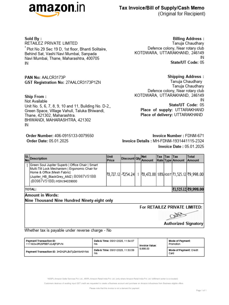 Office Chair | PDF | Invoice | Market (Economics)