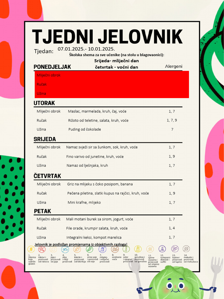 Jelovnik-Od-07 01 - 10 01 2025 | PDF