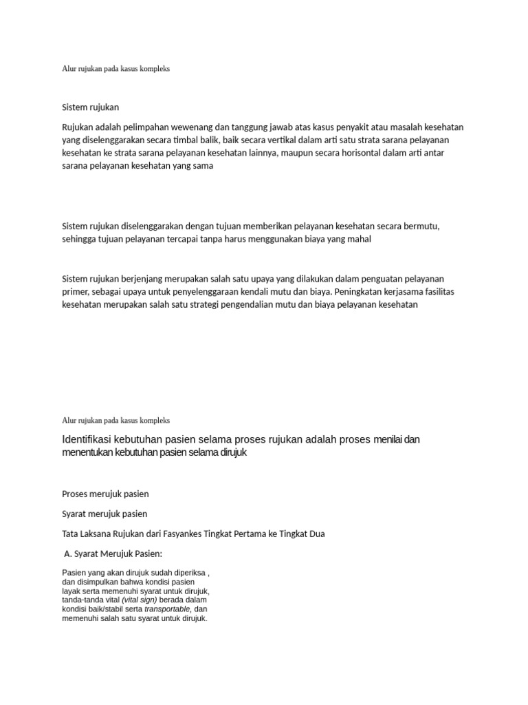 Alur Rujukan Pada Kasus Kompleks Tambahan | PDF