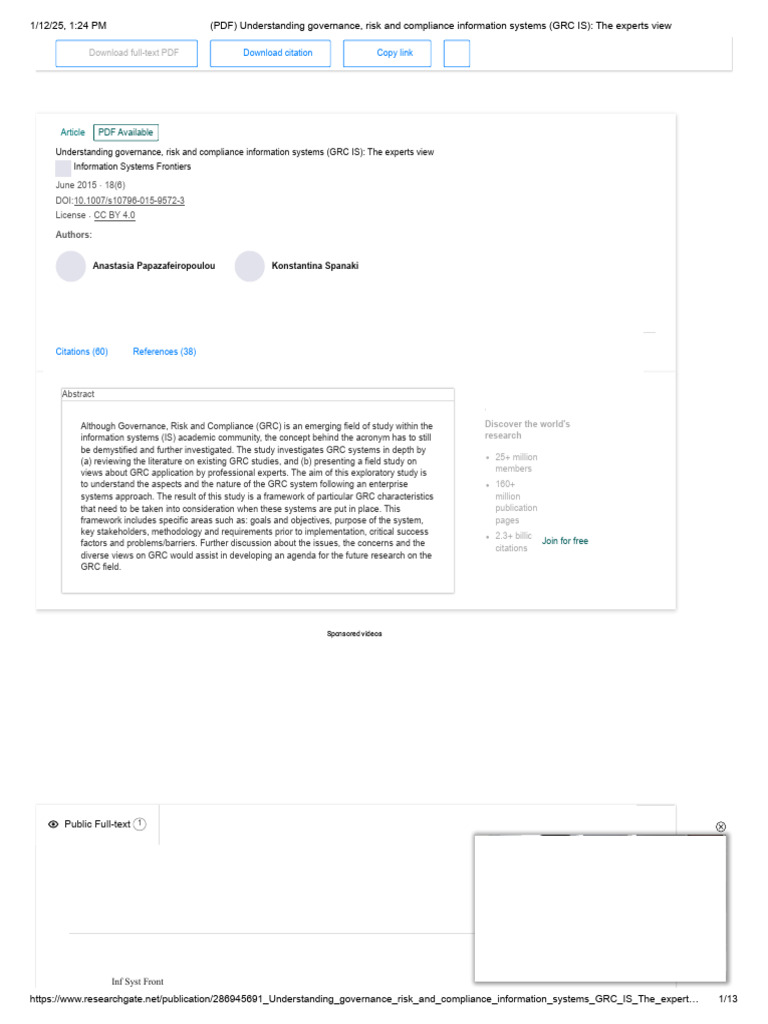 (PDF) Understanding Governance, Risk and Compliance Information Systems ...