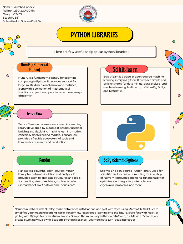 Colorful Illustrated Science Information Poster | PDF | Python (Programming Language) | Computer ...
