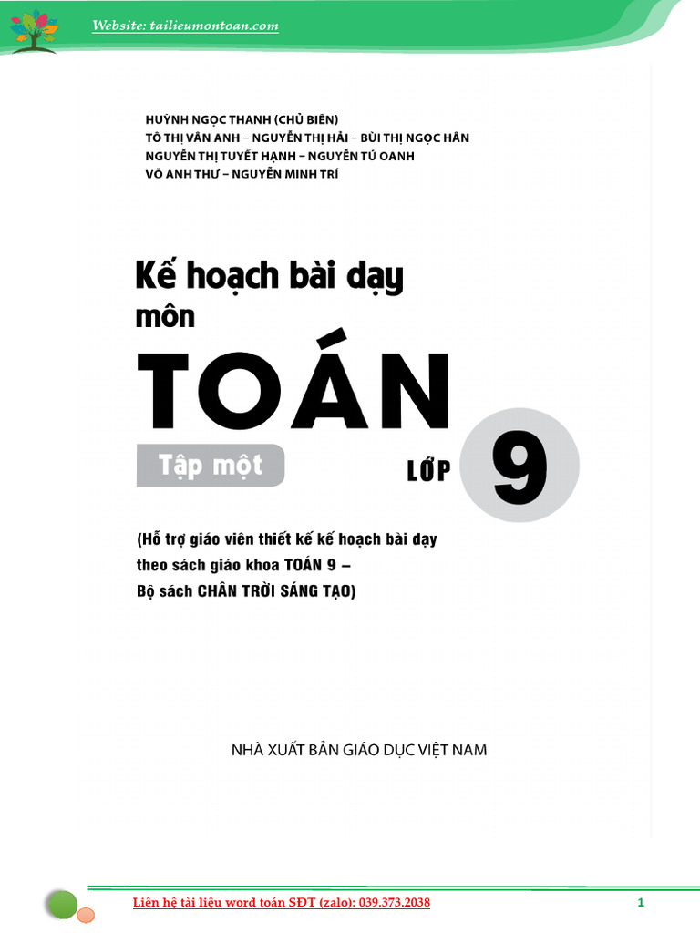 KHBD Toan 9 Tap 1 - Ctst02 | PDF