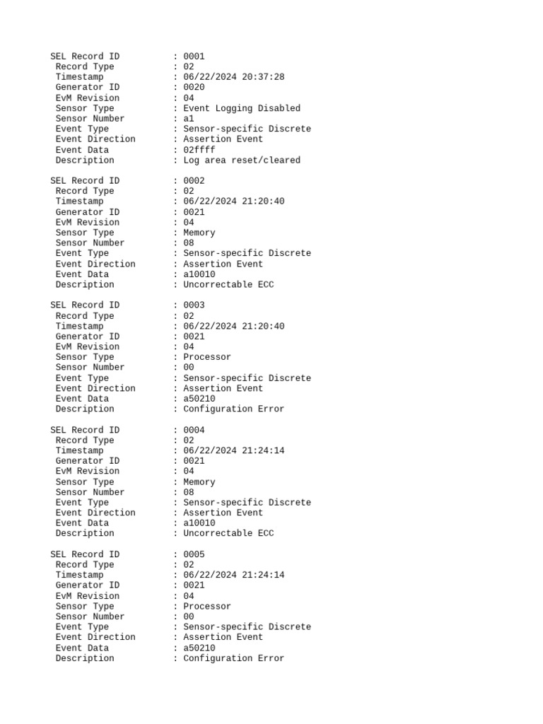 99438-ipmi-sel-log | PDF | Computer Hardware | Computer Science