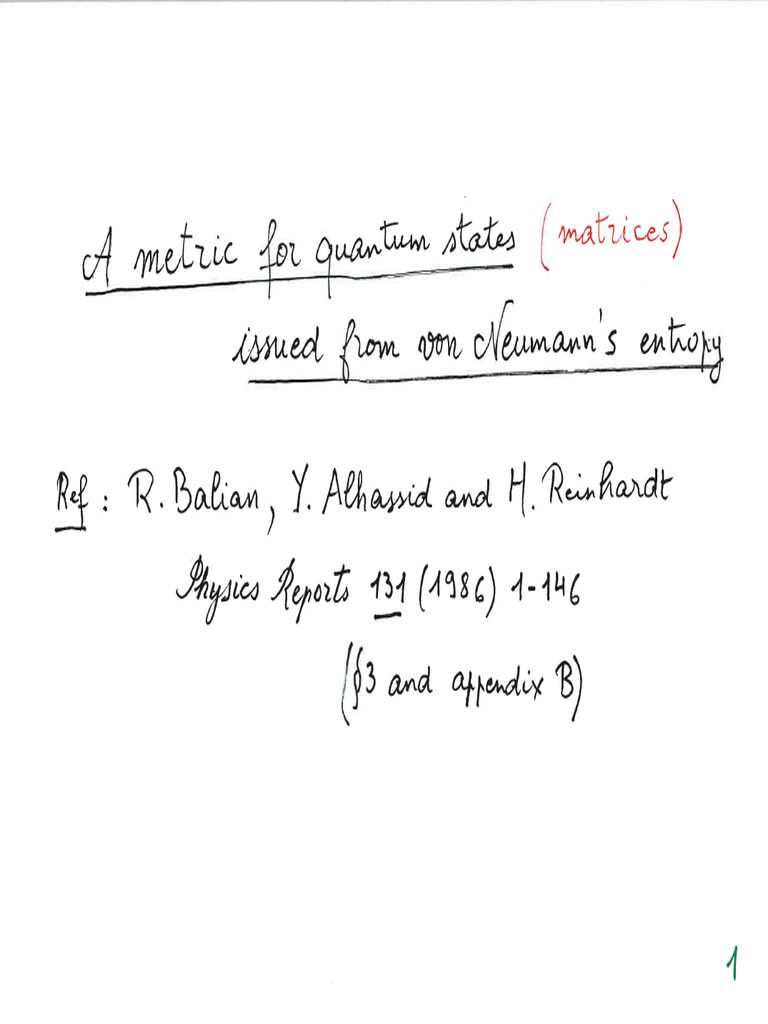 A metric for quantum states | PDF