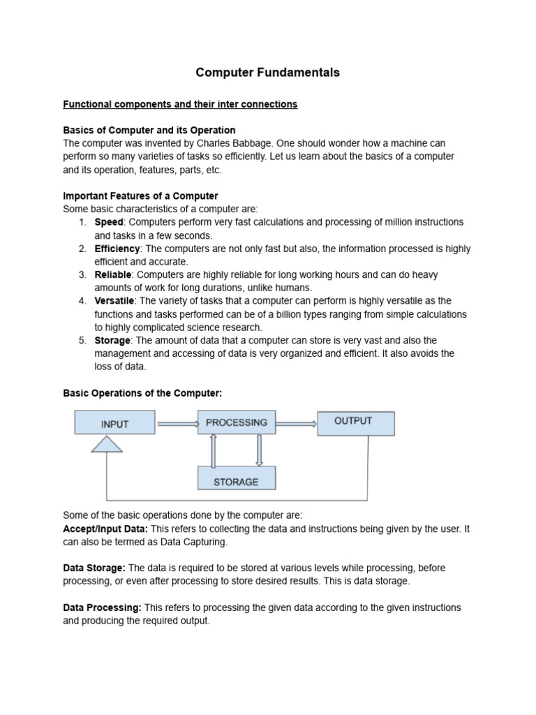 Unit 1 - Computer Fundamentals | PDF | Computer Data Storage | Computer ...