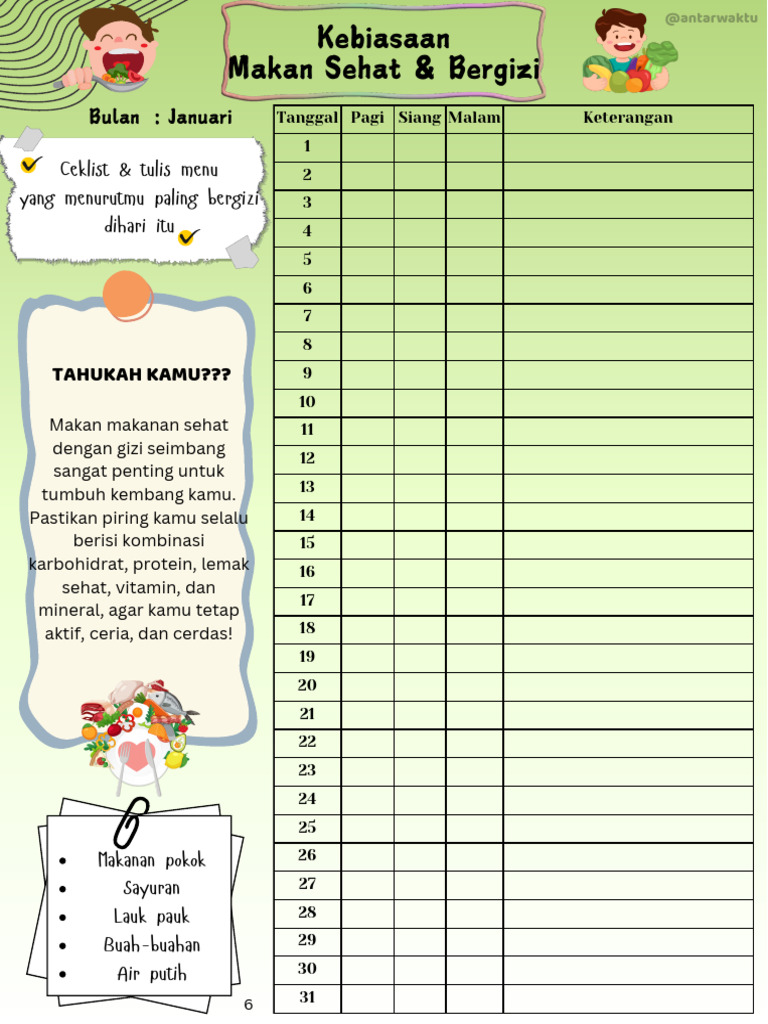 Kalender Makan Sehat Januari | PDF