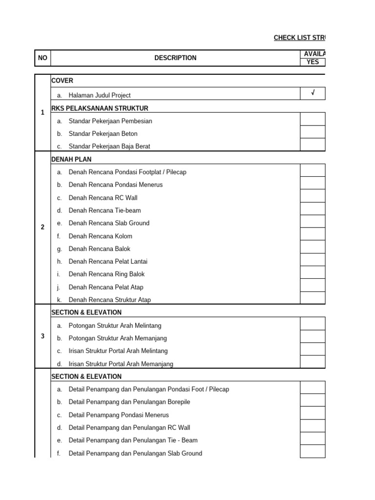 Manon Drawing Check List | PDF | Beam (Structure) | Foundation ...