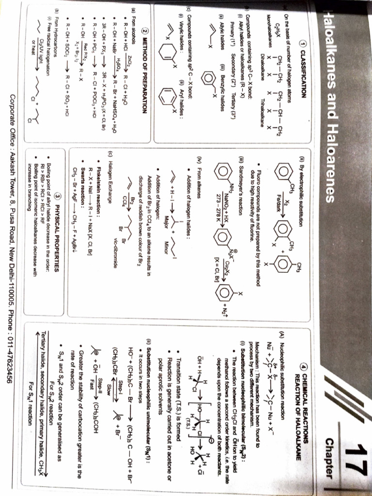 Haloalkanes and Haloarenes Mind Map | PDF | Chemistry | Chemical Reactions