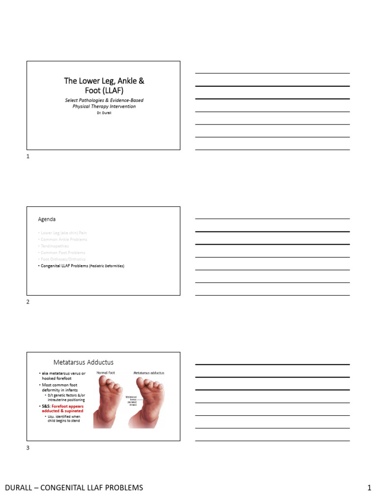 7 Llaf Congenital Problems | PDF | Foot | Musculoskeletal System