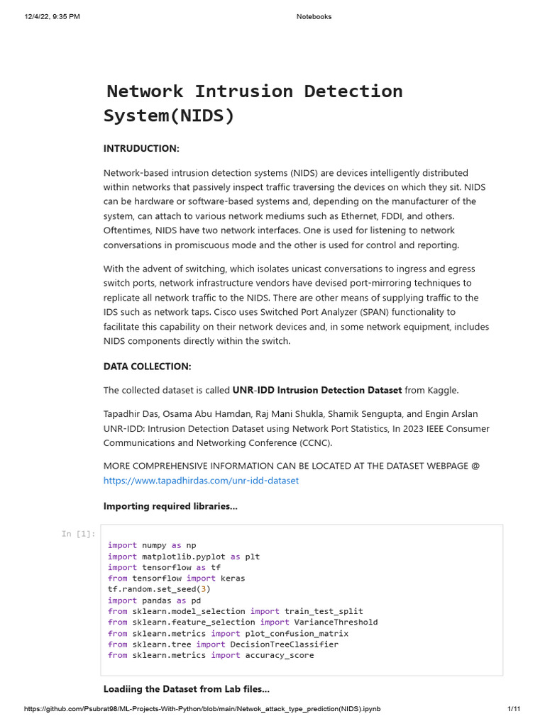 Network Intrusion Detection System | PDF | Computing | Telecommunications