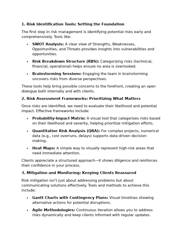 Risk and Mitigation Framework | PDF | Risk | Risk Management