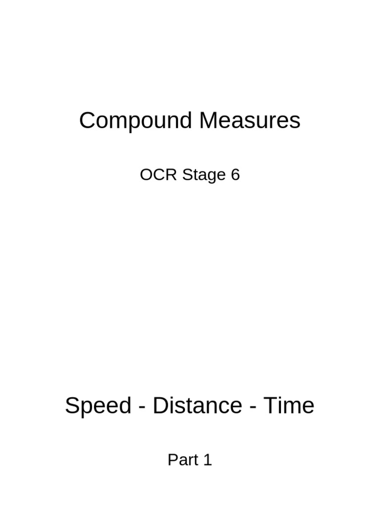 compound_measures | PDF | Density | Speed