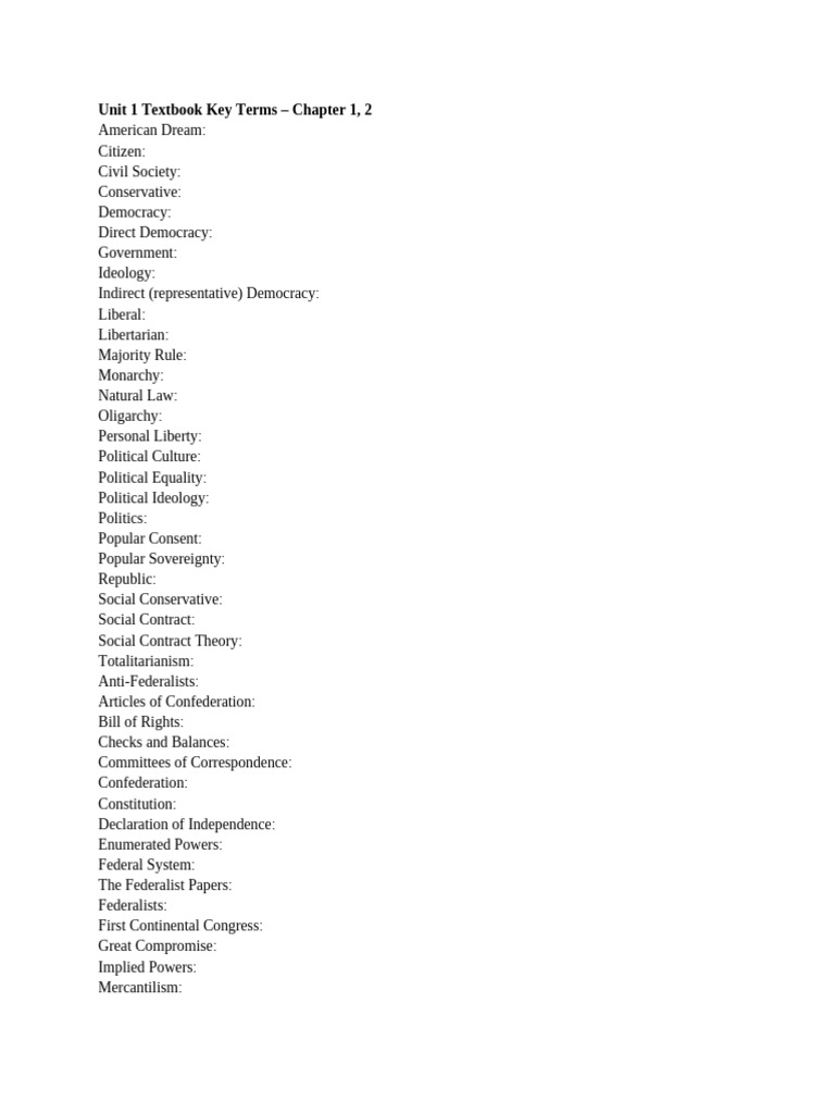 Gov Textbook Terms | PDF | Due Process Clause | Incorporation Of The ...