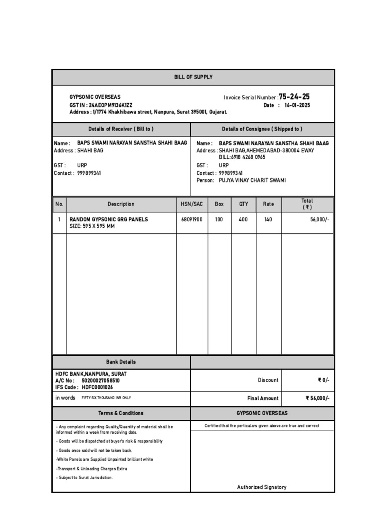 75 BAPS SWAMI NARAYAN SANSTHA SHAHI BAAG -24-25 GO | PDF | Payments