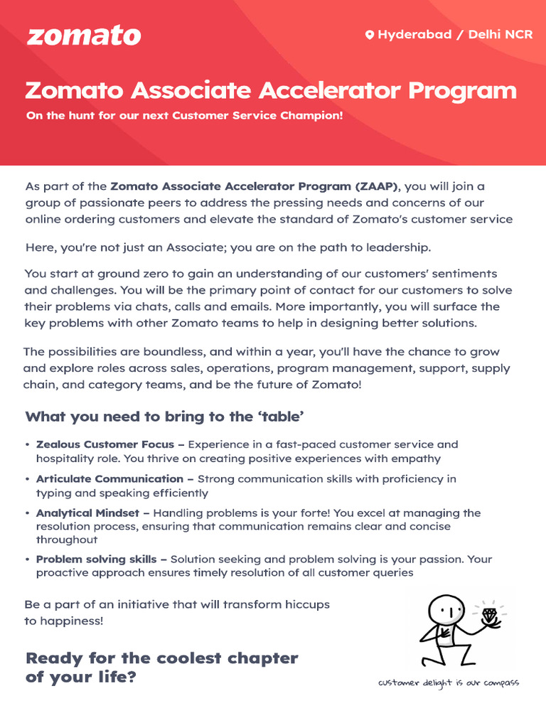 Zomato Associate Accelerator Program | PDF