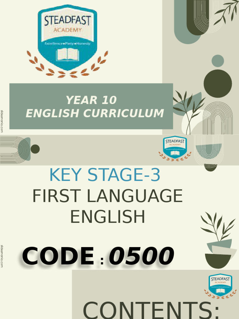 Curriculum Year 10 | PDF | Educational Assessment | Reading Comprehension