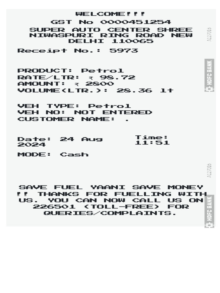 Fuel Bill Template 3 (2) | PDF