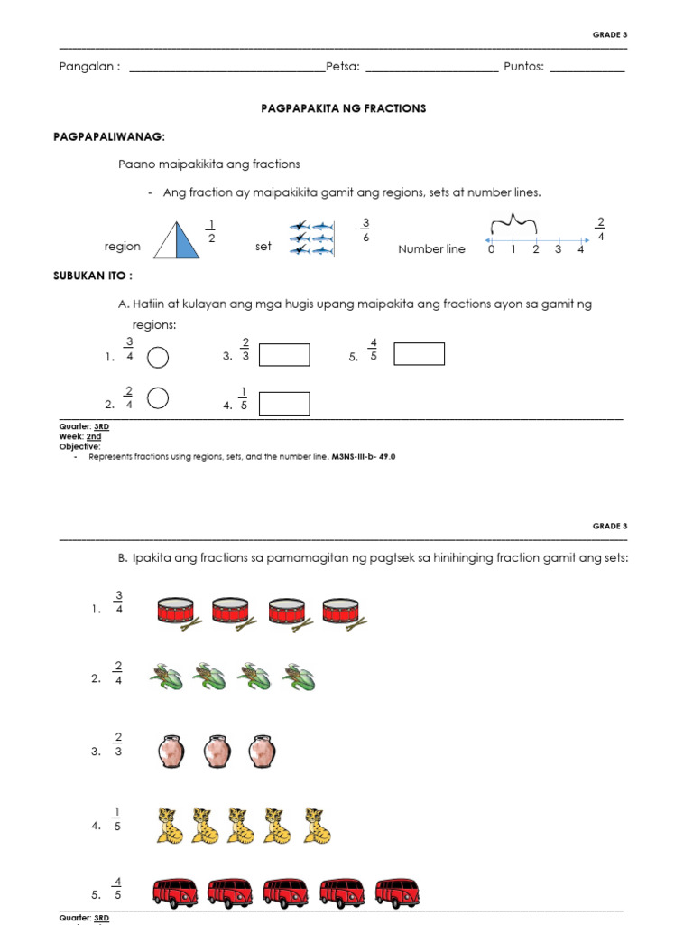 MATG30001.Pagpapakita NG Fraction | PDF