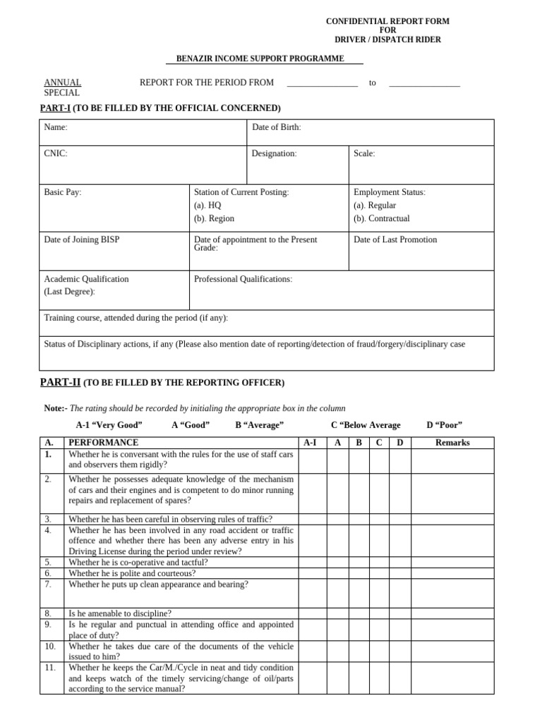 Bisp Acr Form Drivers Dr | PDF | Transport | Land Transport
