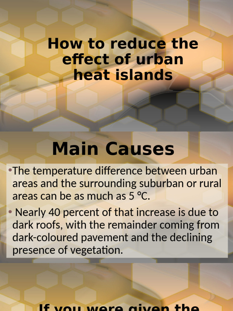 How To Reduce The Effect of Urban Heat | PDF
