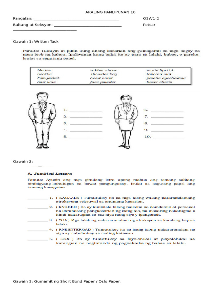 AP10 Q3W1 2 Activity | PDF