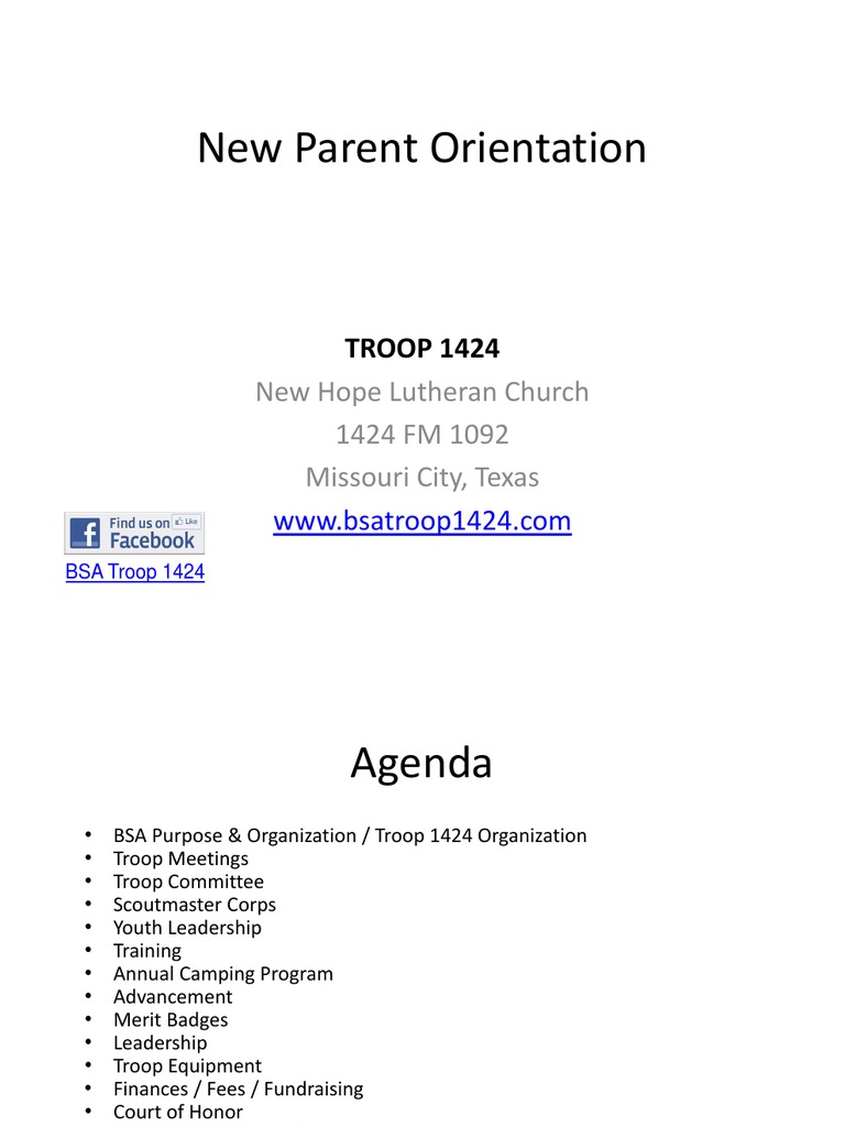 New Parent Orientation Presentation | PDF | Boy Scouts Of America ...