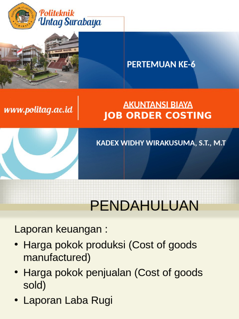 Pertemuan 6 Job Order Costing | PDF