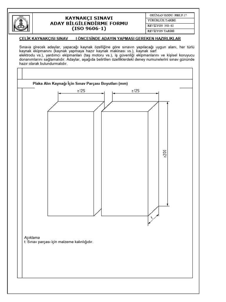 Iso 9606 1 Sinav Parca Hazirlama (Celik) | PDF