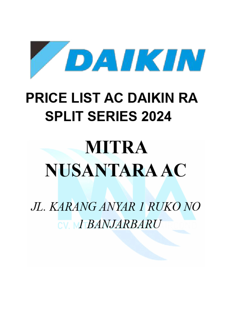 Daikin AC Price List 2024 | PDF