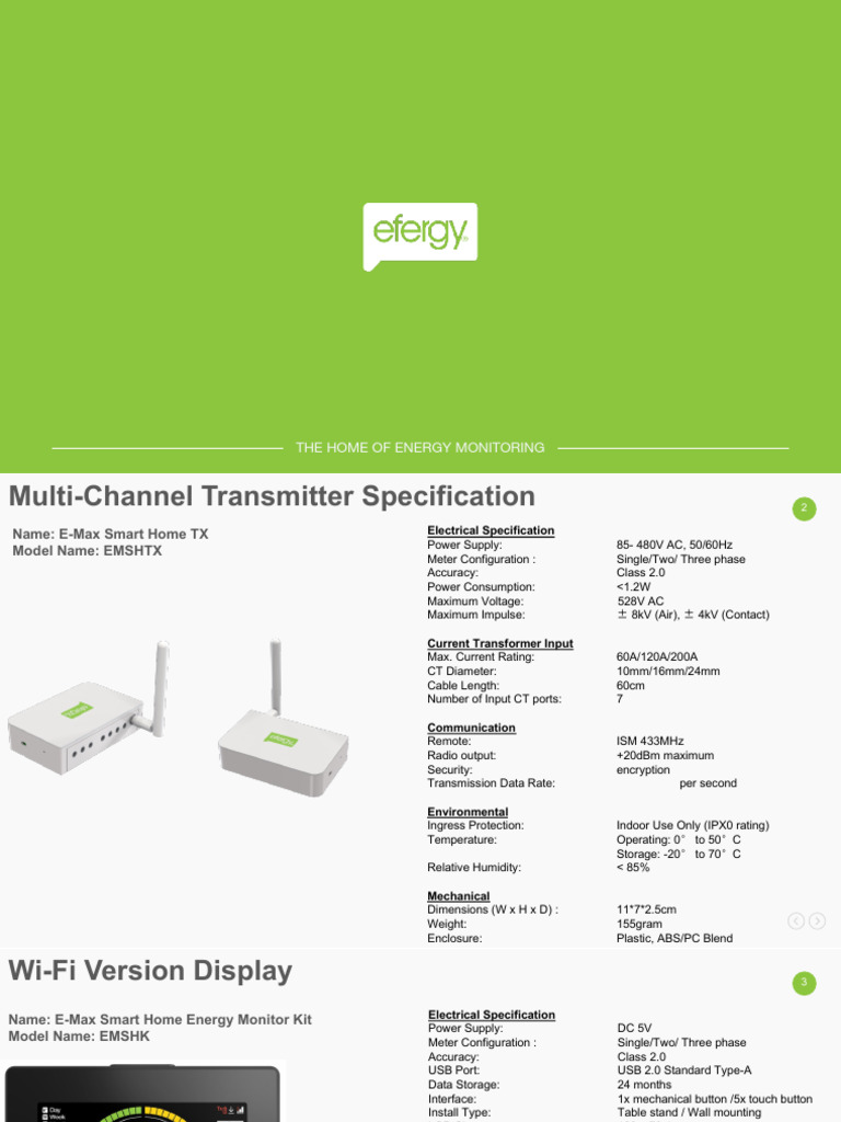E Max Smart Home Specifications | PDF | Electronics | Power (Physics)