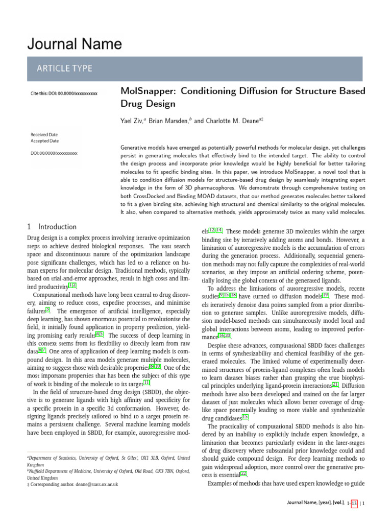 MolSnapper Conditioning Diffusion For Structure Based Drug Design | PDF | Drug Design | Ligand ...
