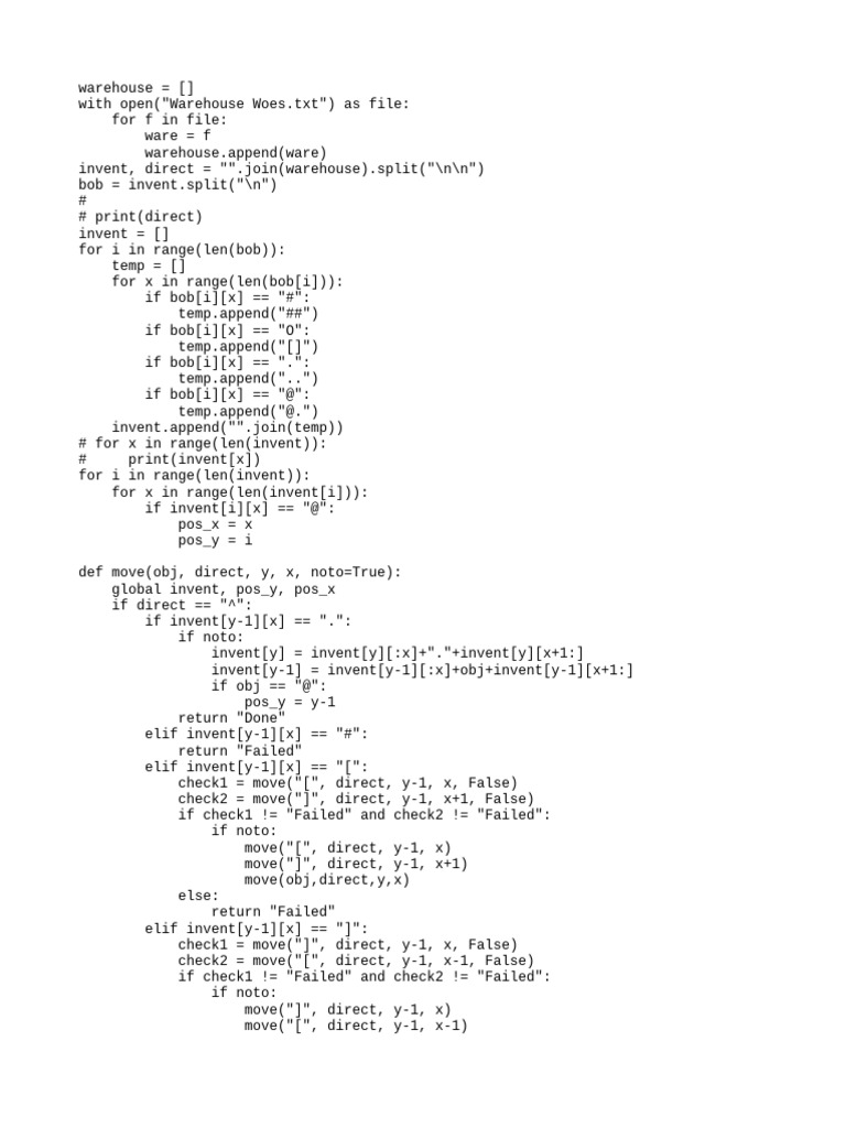 Warehouse Movement Algorithm | PDF