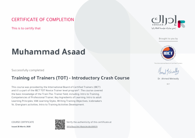 TOT - IBCT EDRAAK (Online Training) 2020 | PDF