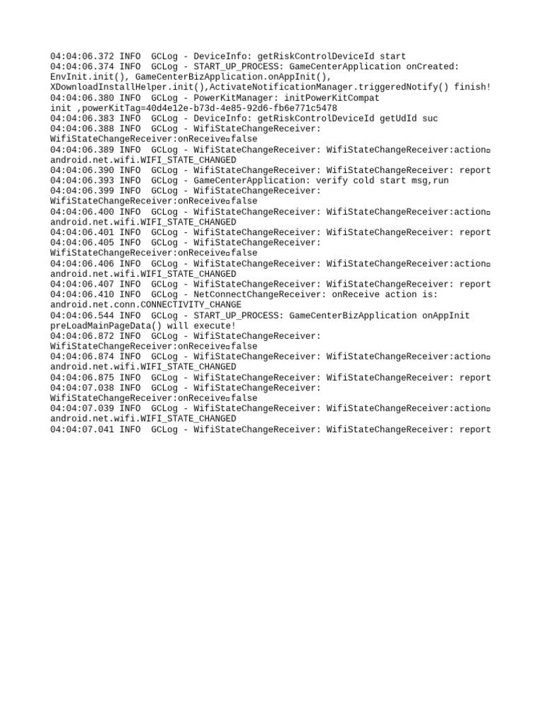 GameCenter App Startup Logs | PDF